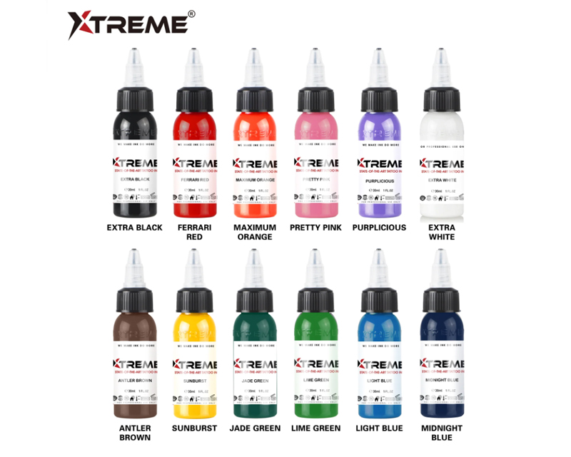 12 Color Basic Set Xtreme Sets And Washes Tattoo Inks Worldwide